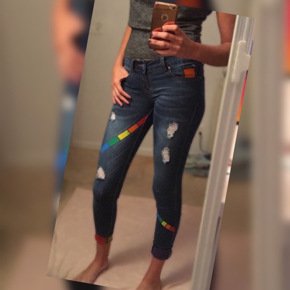 Jeans | Colorfully Hand Painted Vip Jeans | Poshmark